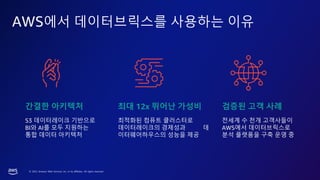 AWS Summit Seoul 2023 | 데이터, 분석 및 AI를 통합하는 단 하나의 레이크하우스, Databricks on AWS 로 시작하기 | PPT