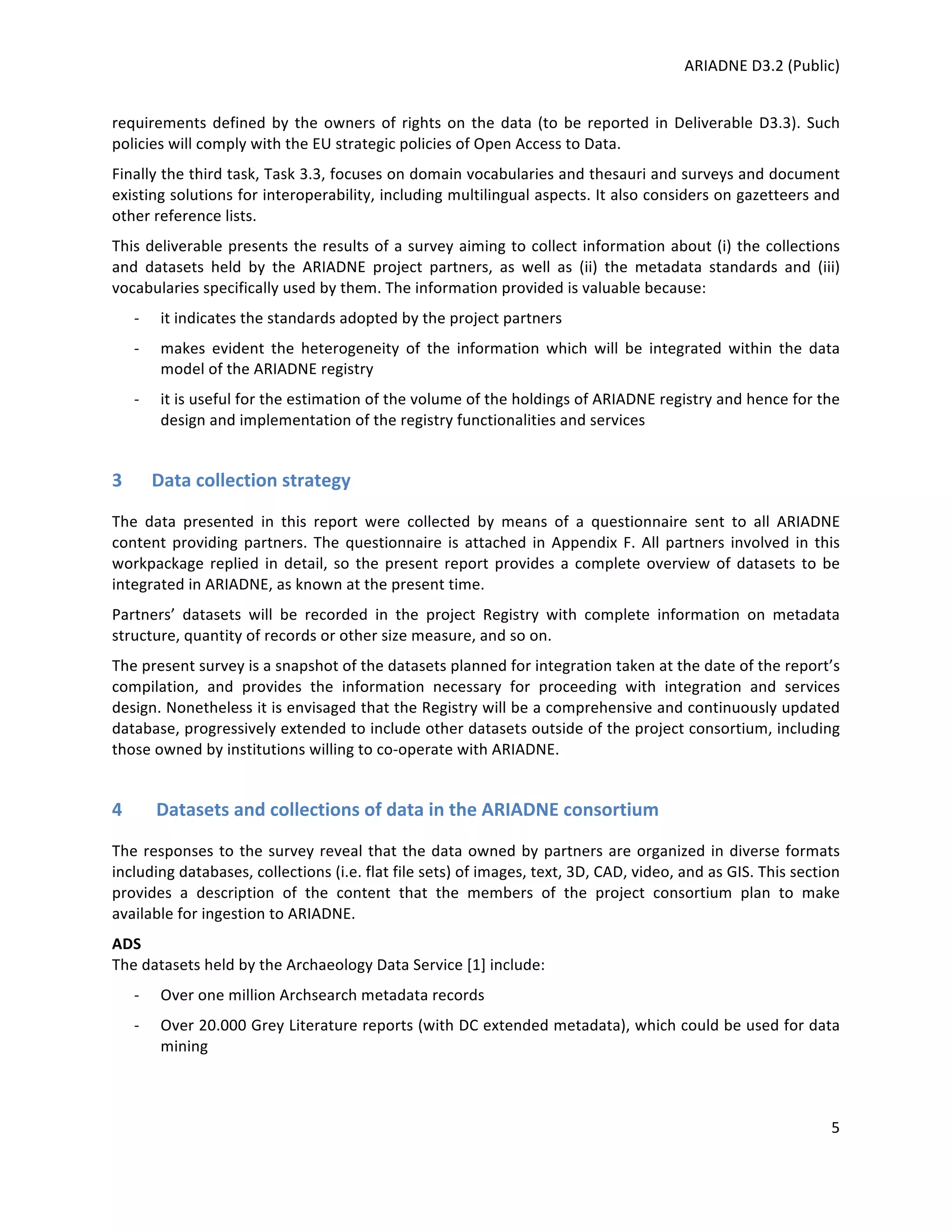 ARIADNE: Report on project metadata standards and thesauri in use | PDF