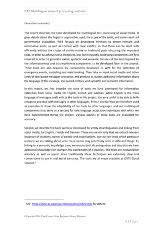 D3.1 Multilingual content processing methods | PDF