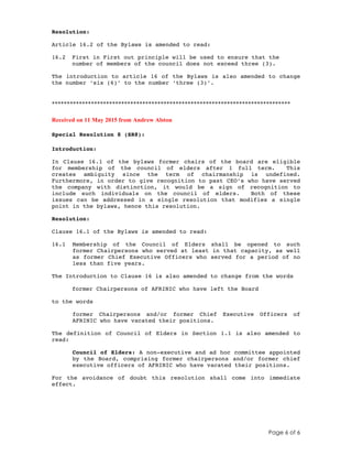 Special resolution proposed by member | PDF