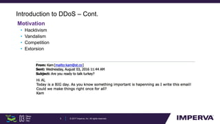 D3TLV17- Advanced DDoS Mitigation Techniques | PPTX | Information and ...