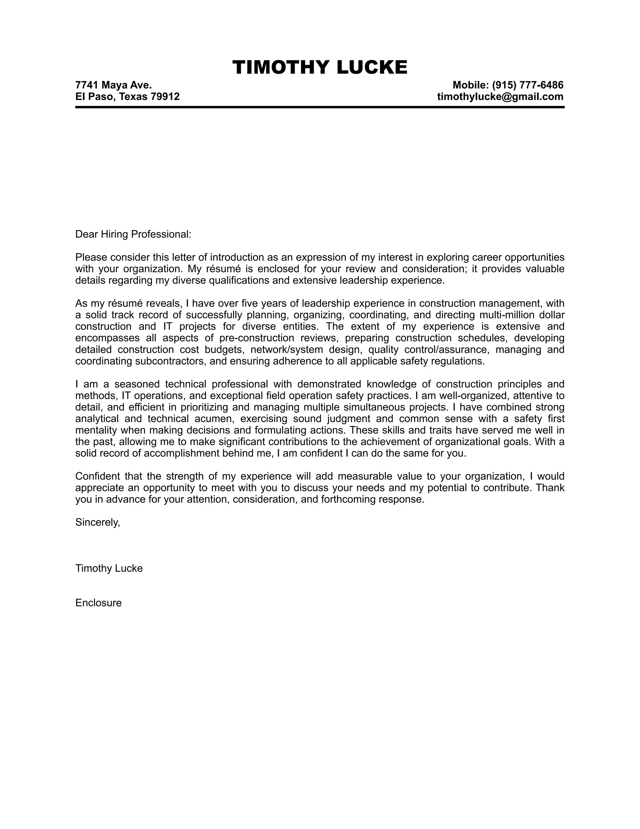 Lucke, Timothy Resume | PDF