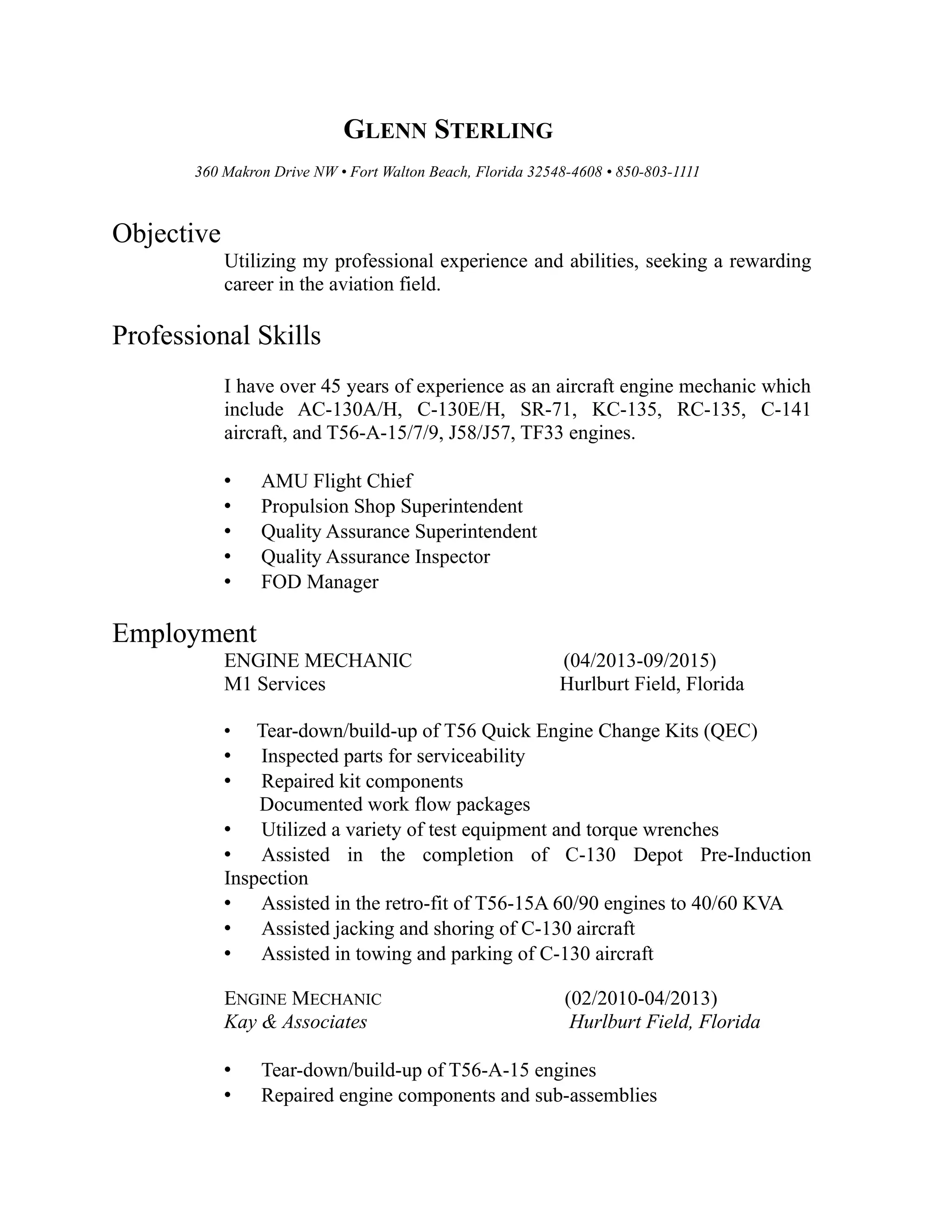 Glenn's Resume | ODT