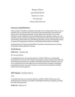 Romney Resume | RTF