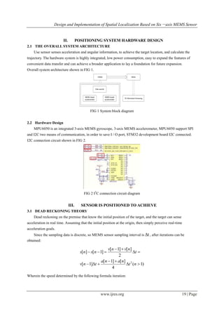 Design and Implementation of Spatial Localization Based on Six －axis MEMS Sensor | PDF