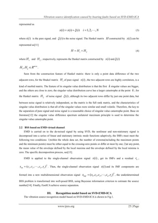 Vibration source identification caused by bearing faults based on SVD-EMD-ICA | PDF
