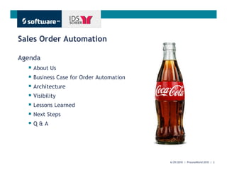 2010-InnovationAwardCoca Cola Enterprises_The Value of Automating Order ...