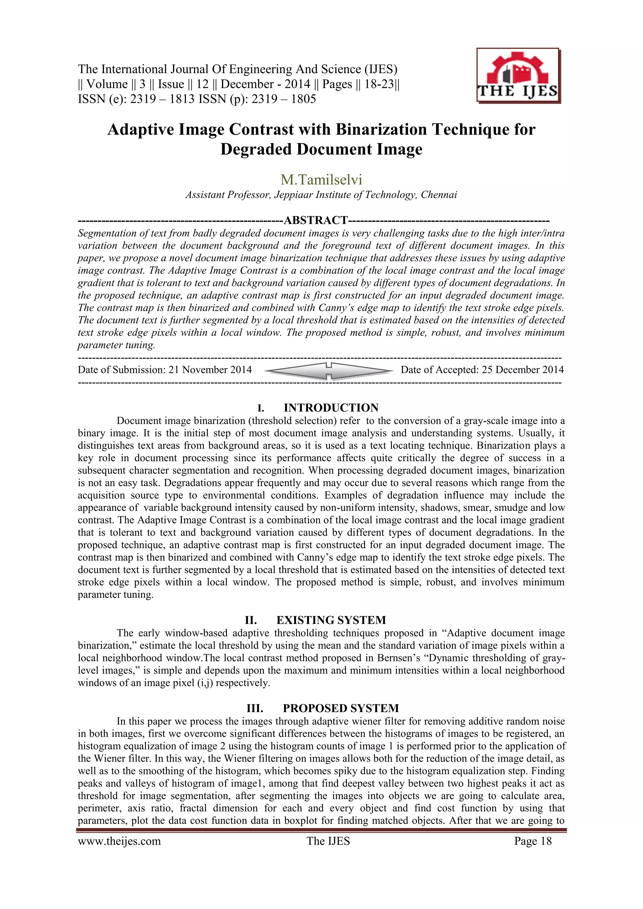 Adaptive Image Contrast with Binarization Technique for Degraded ...