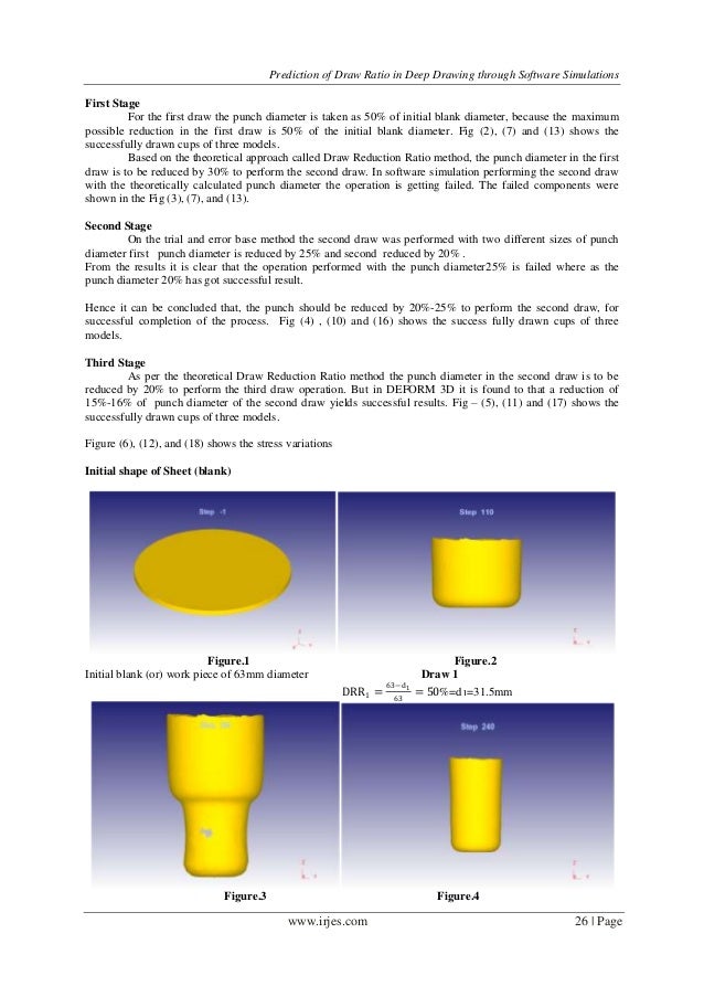 Prediction of Draw Ratio in Deep Drawing through Software Simulations