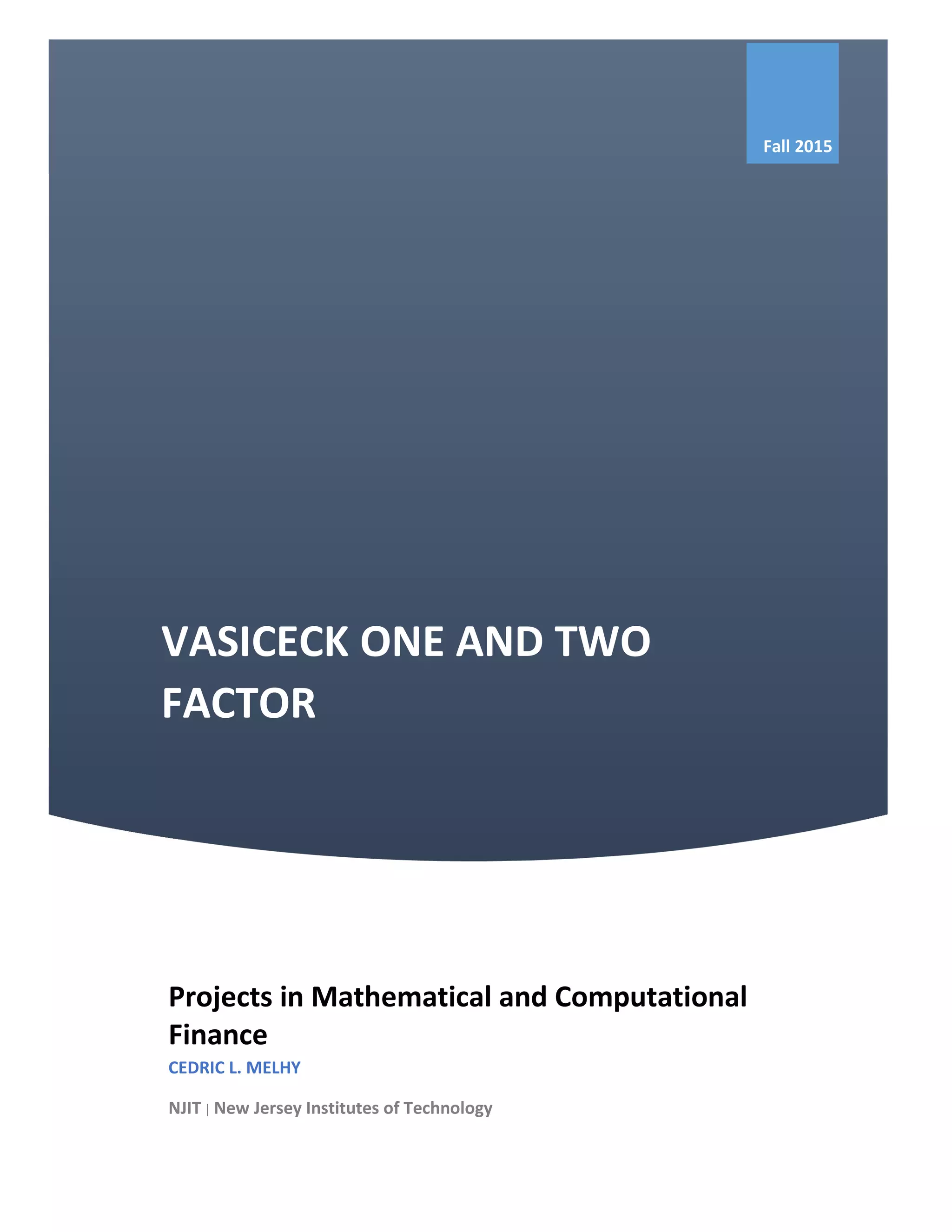 Vasicek Model Project | PDF