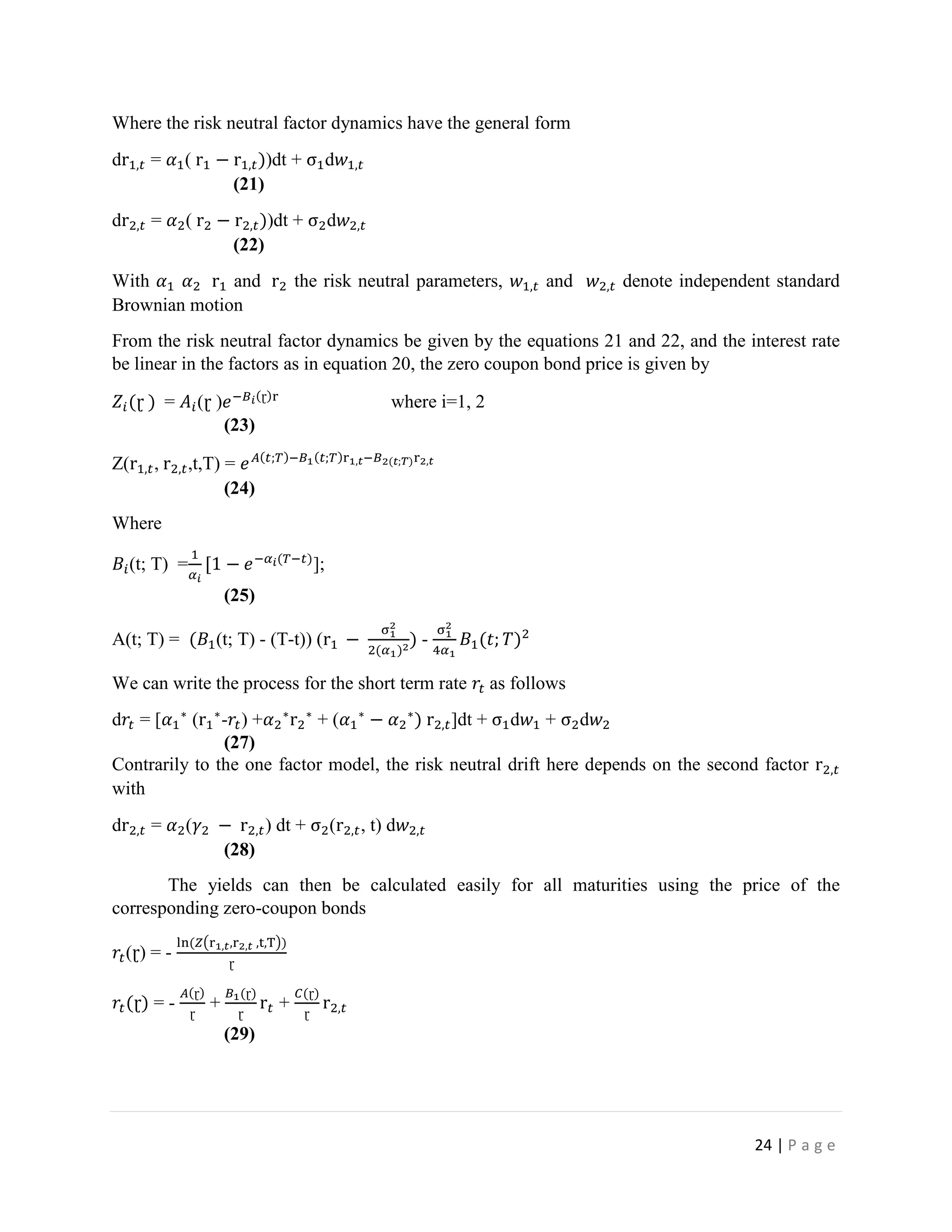 Vasicek Model Project | PDF