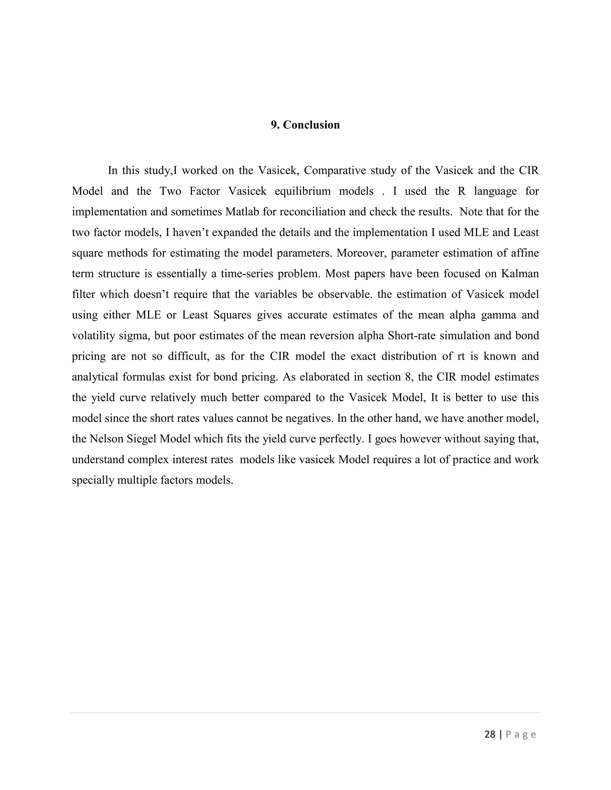 Vasicek Model Project | PDF