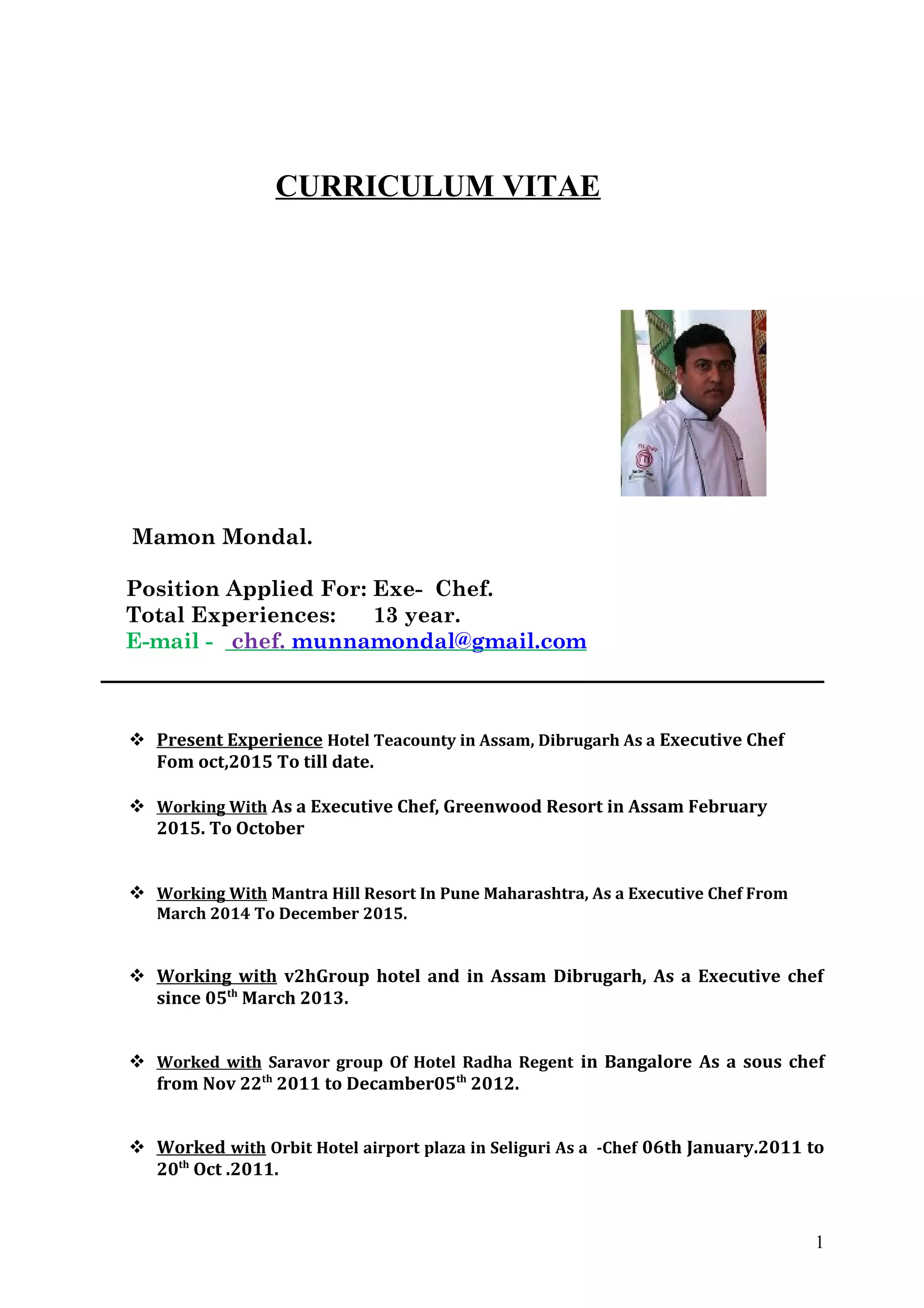 NEW CV OF MAMON MONDAL | PDF