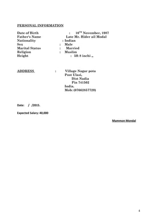 NEW CV OF MAMON MONDAL | PDF