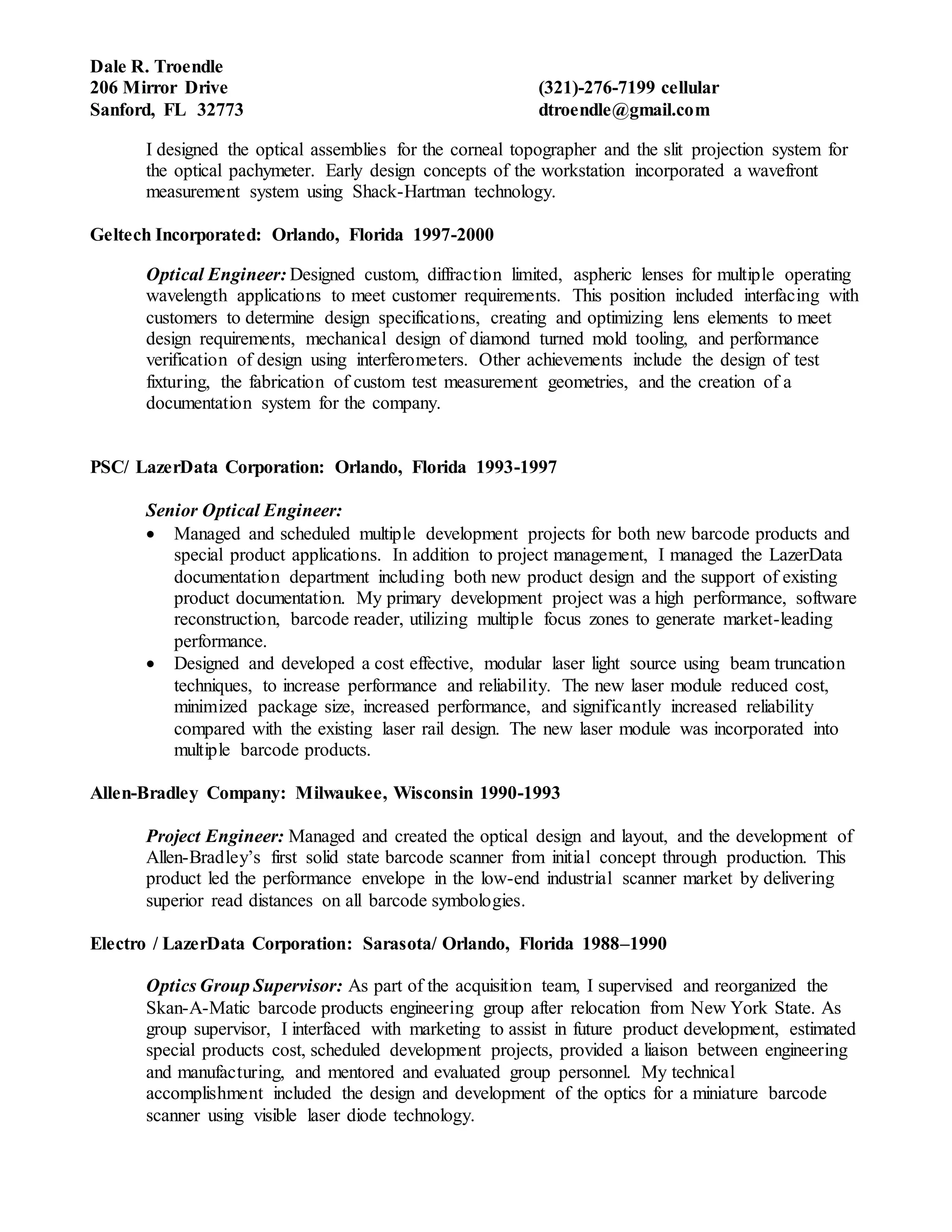 Dale Resume 12-27-14 - Copy | DOCX | Technology & Computing