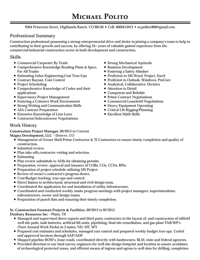 Michael Polito Resume Revised 7.17.16