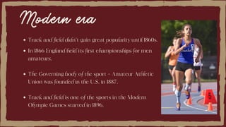 DEVELOPMENT OF TRACK AND FIELD AT INTERNATIONAL AND NATIONAL LEVEL ...