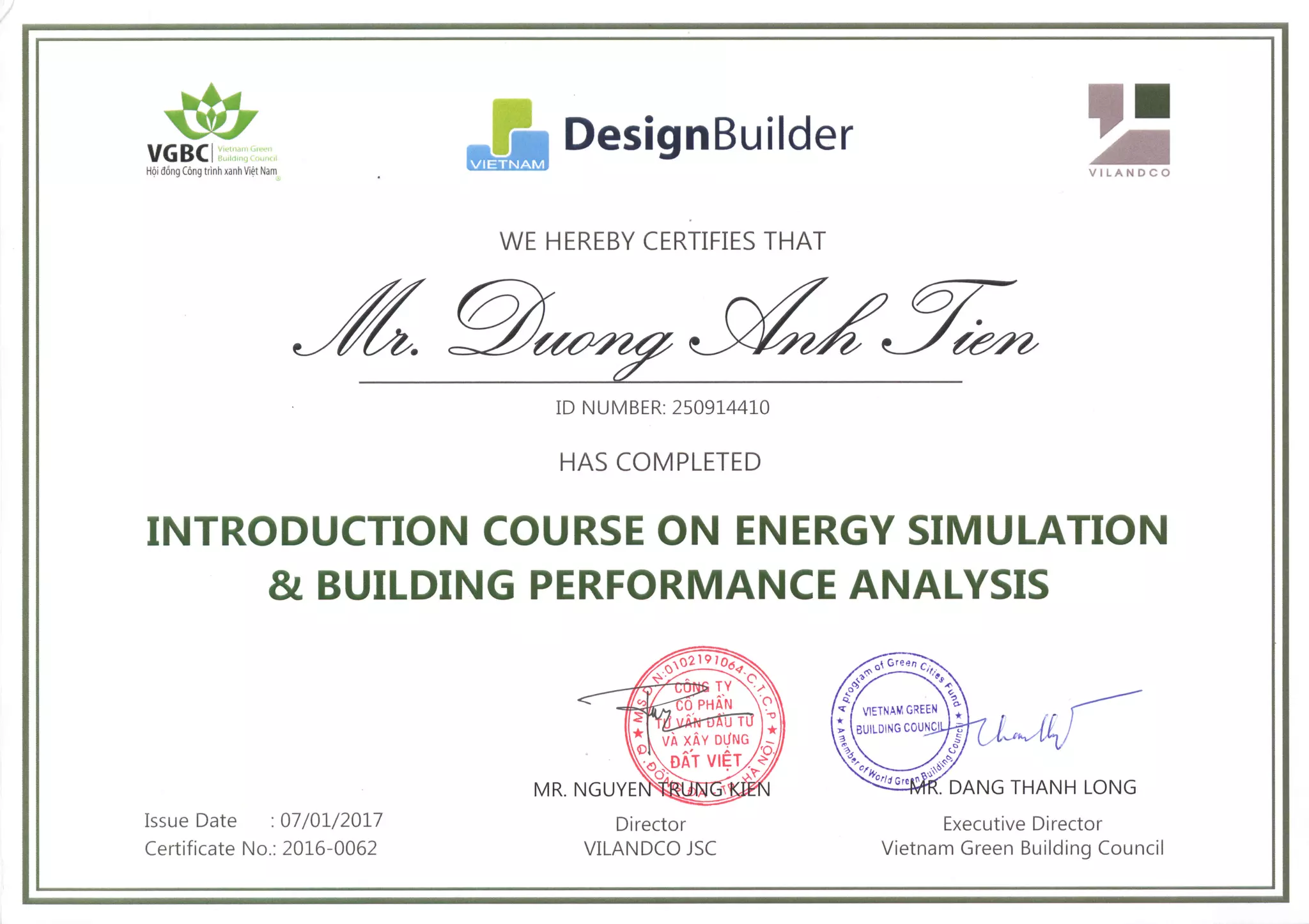 Certificate - DesignBuilder | PDF