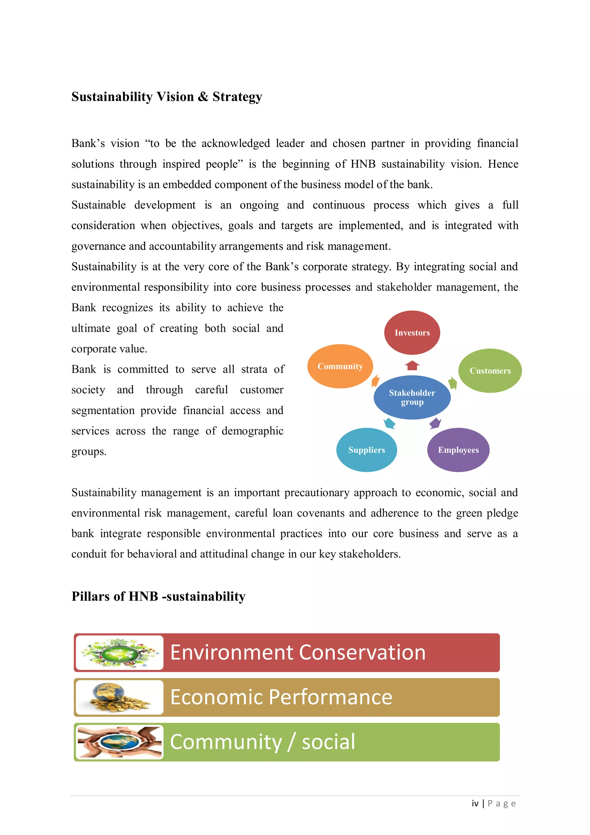 Sustanability and csr-way forward for HNB- SHANEL PERERA -07445. | PDF