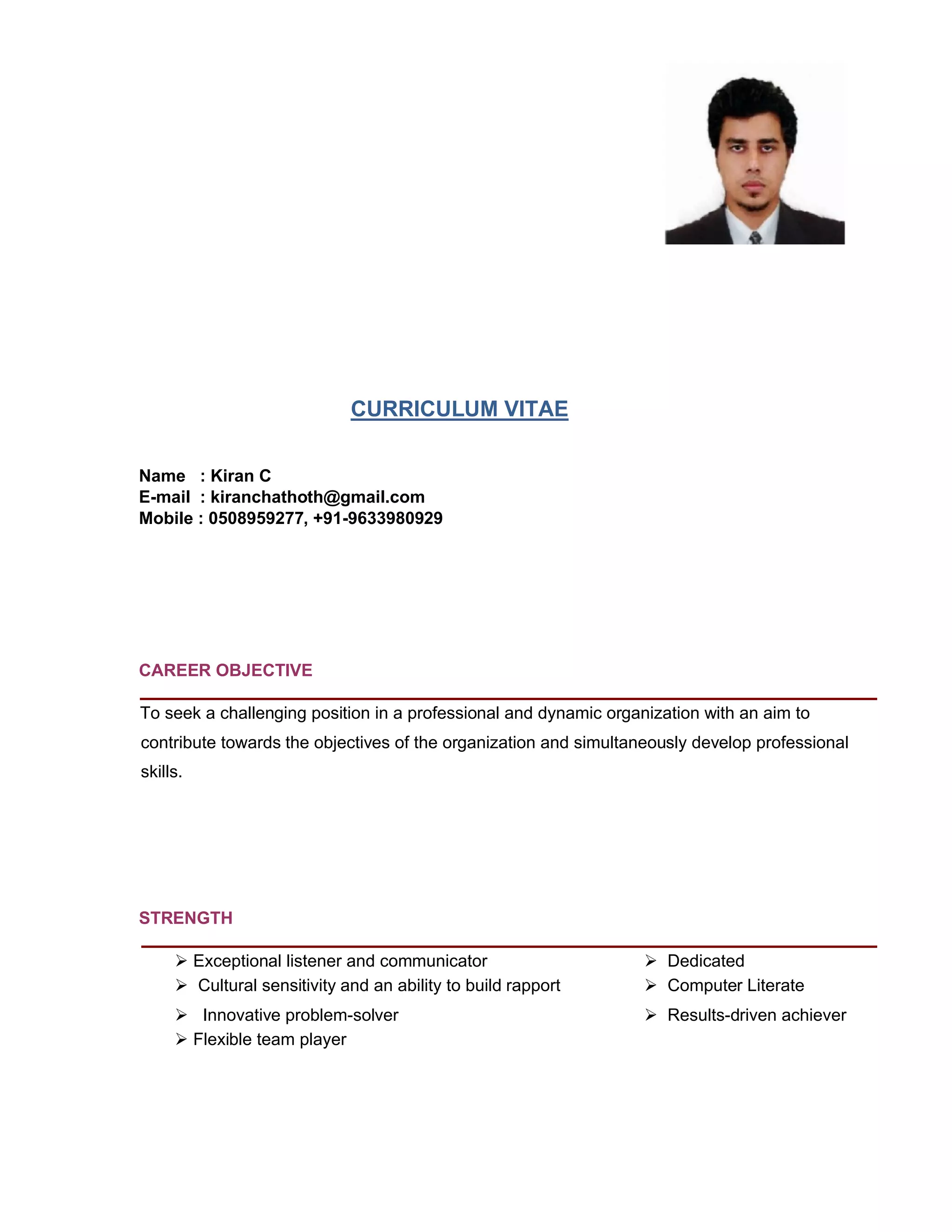 KIRAN CV | PDF