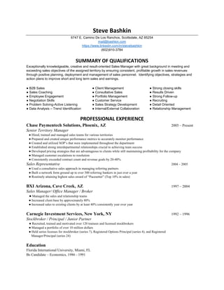 Steve Bashkin Resume | PDF