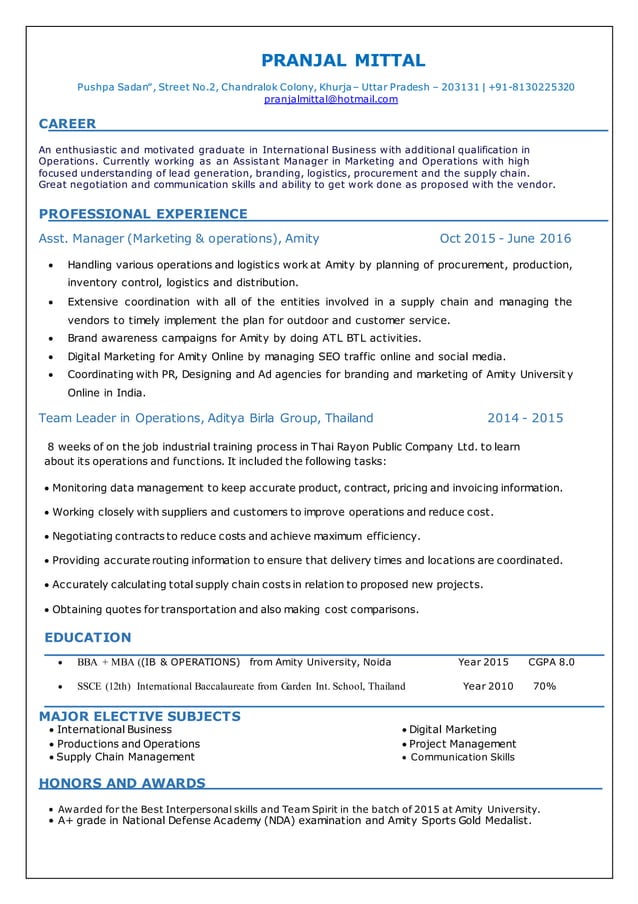 Pranjal Mittal resume exp | PDF
