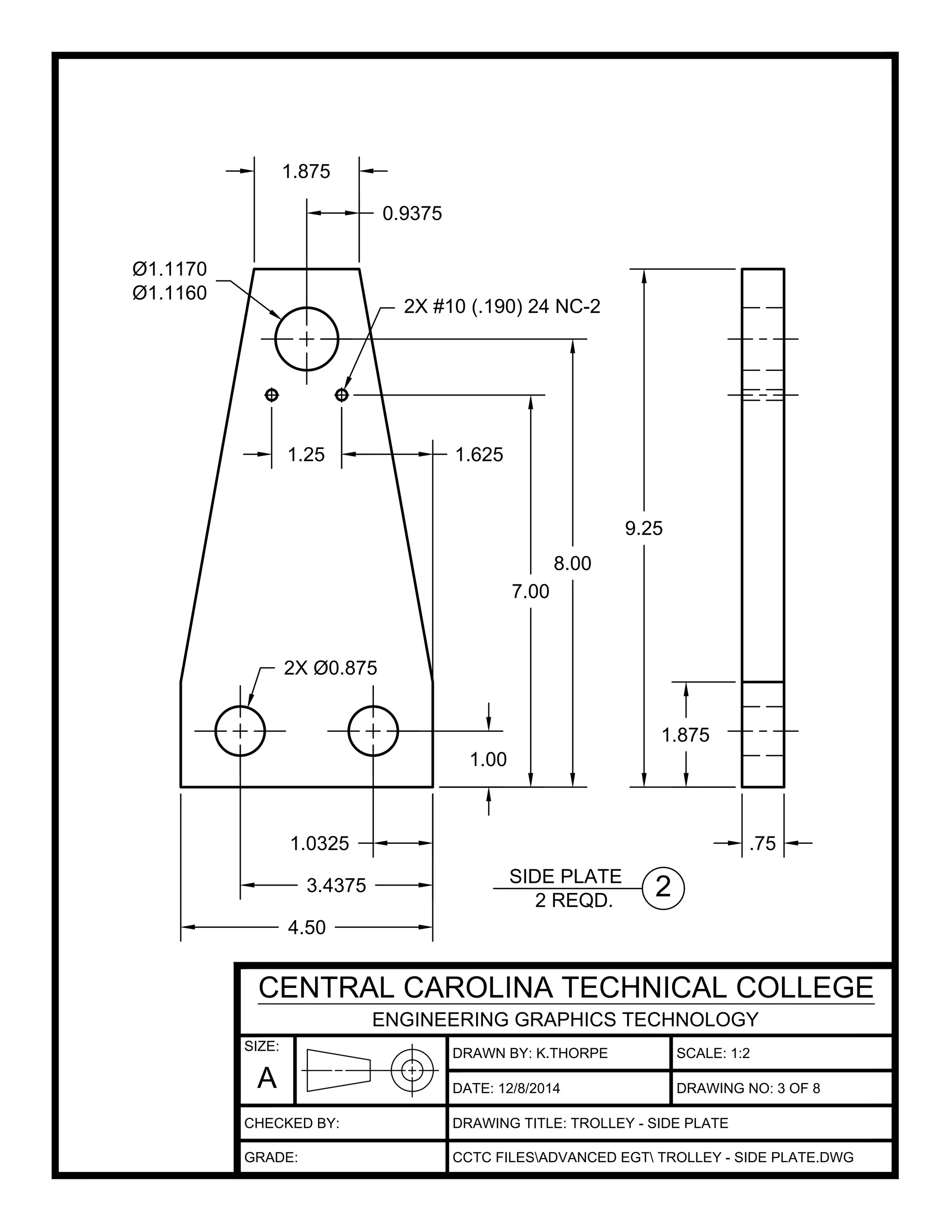 TROLLEY - SIDE PLATE-Layout1 | PDF | Drawing and Sketching | Arts and Crafts