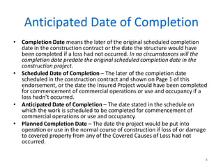 Builders Risk presentation - selected slides | PDF