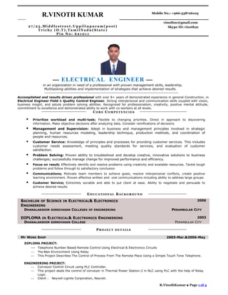 ENGINEER VINOTH 8+Exp. | DOC