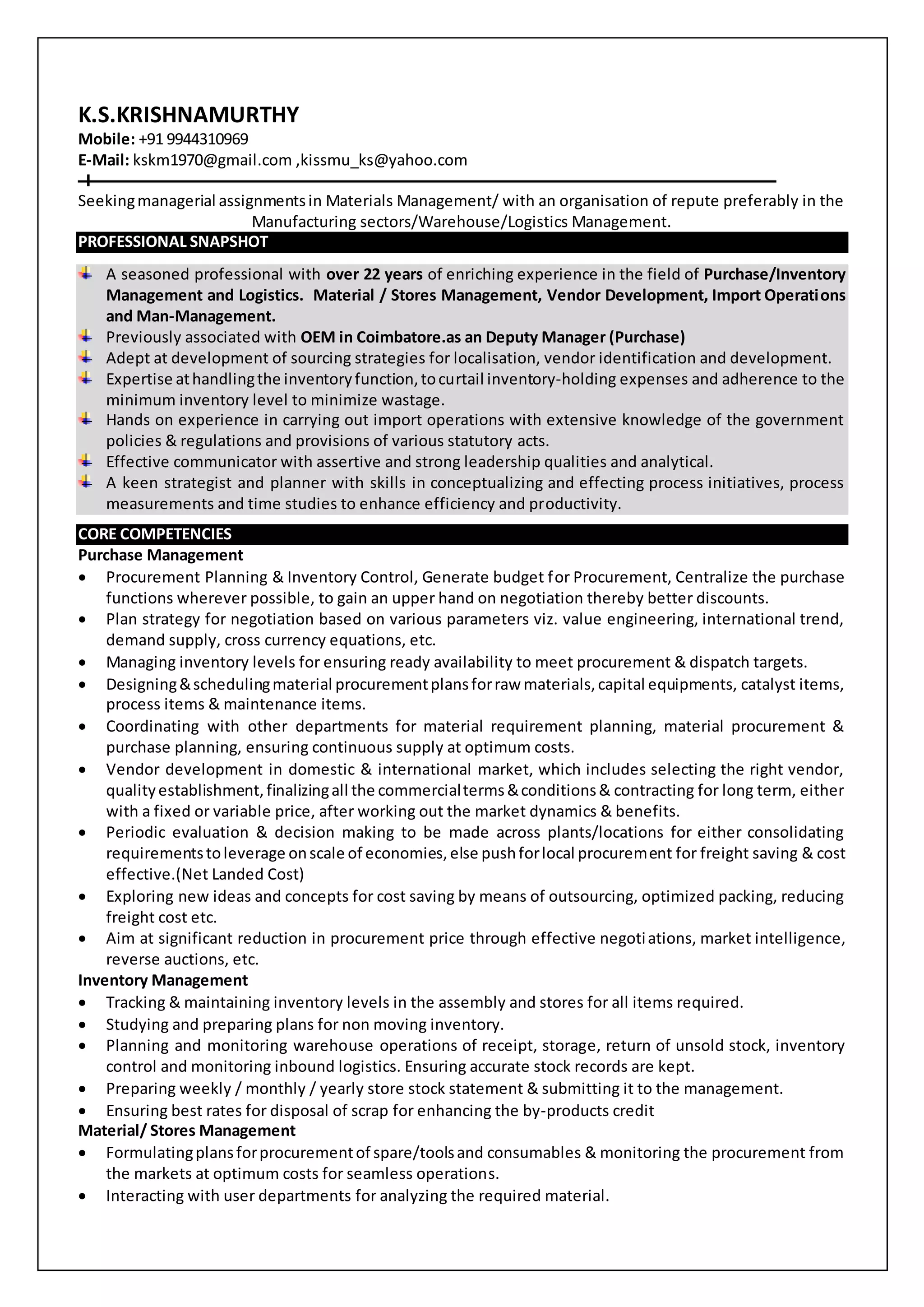 Sr Manager Resume | PDF