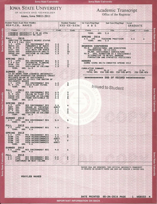 PhD Transcripts | PDF