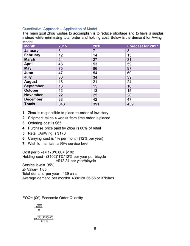 OPER Report - Zhou Bicycle Company | DOCX