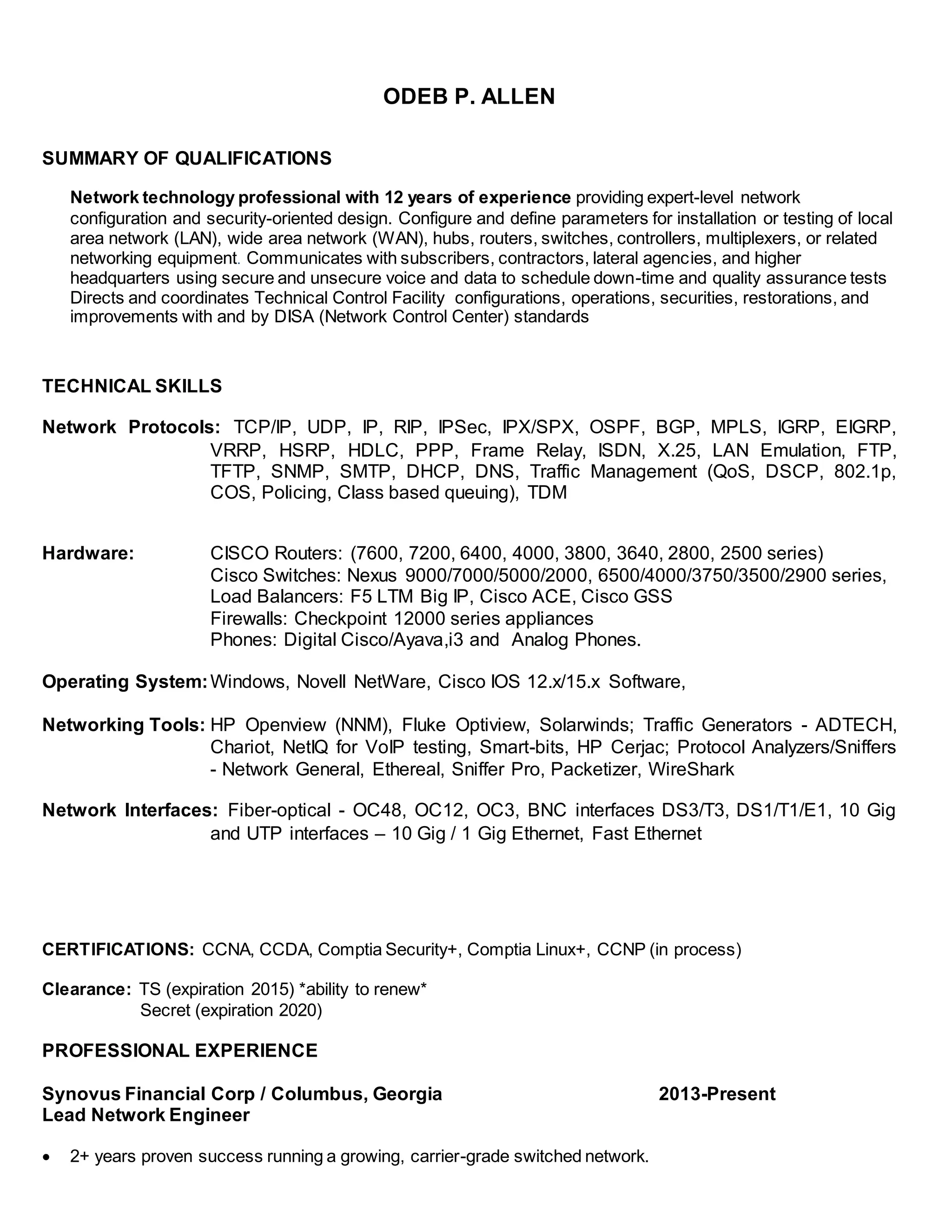 Resume - 2016 | DOCX
