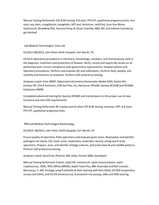 online resume | RTF