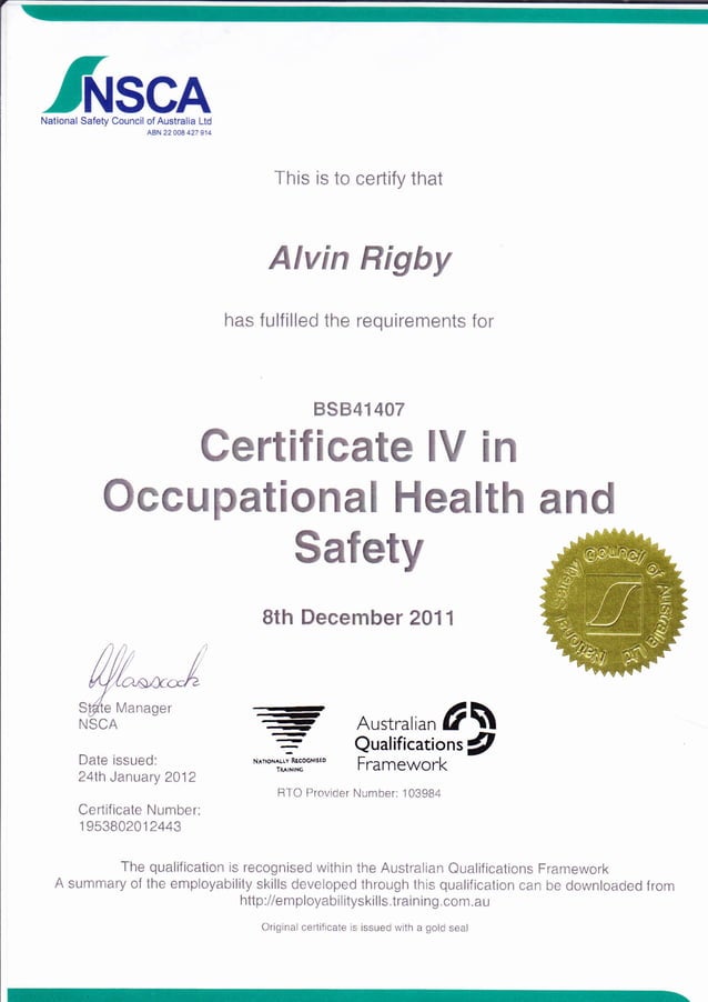 SAFETY CERTIFICATES | PDF | Medical Health
