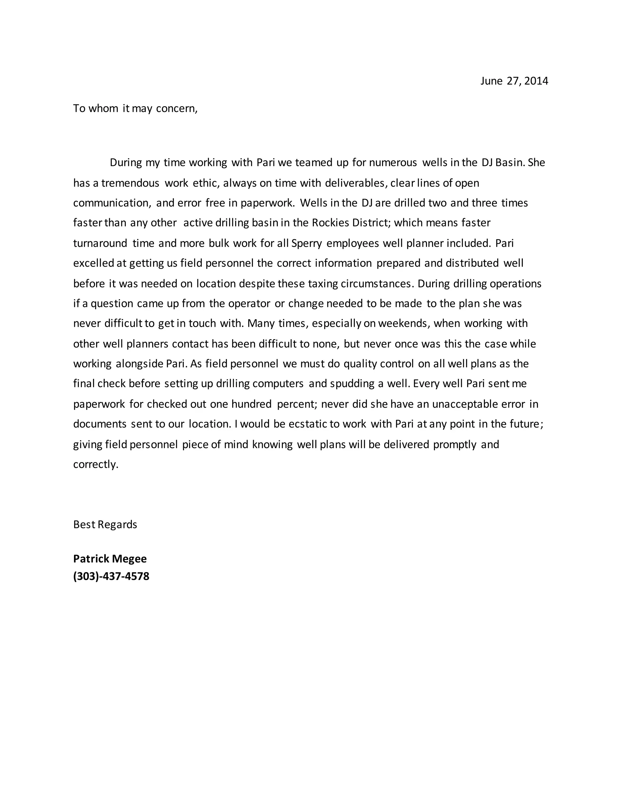 Halliburton 2014 - Patrick Megee | PDF