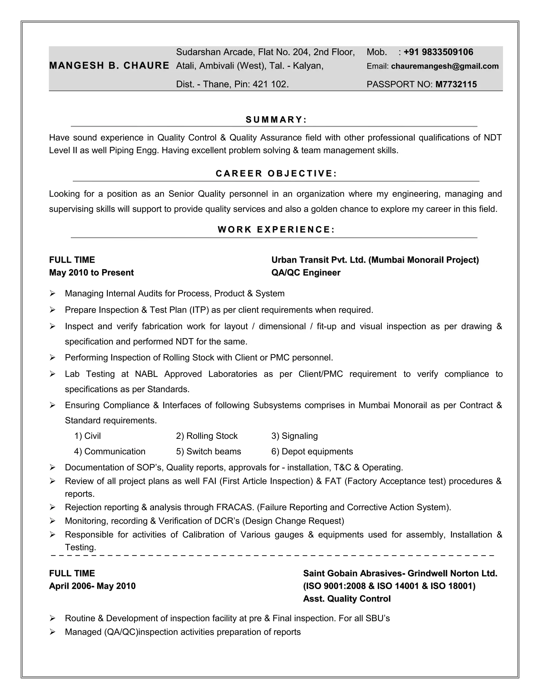 Mangesh-Resume | DOC