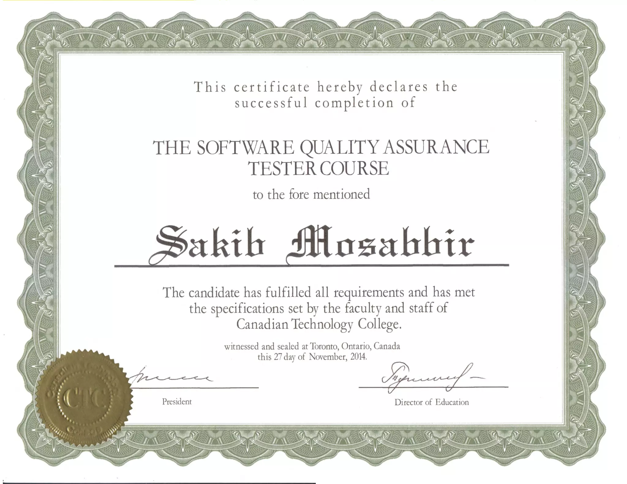 (NOC 2171)Software Quality Assurence Certificate Sakib Mosabbir 2015 | PDF | Computer Software ...