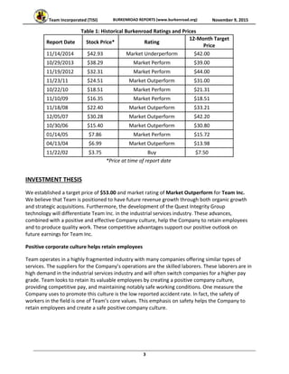 TISI Burkenroad Report | PDF | Mergers and Acquisitions | Business ...