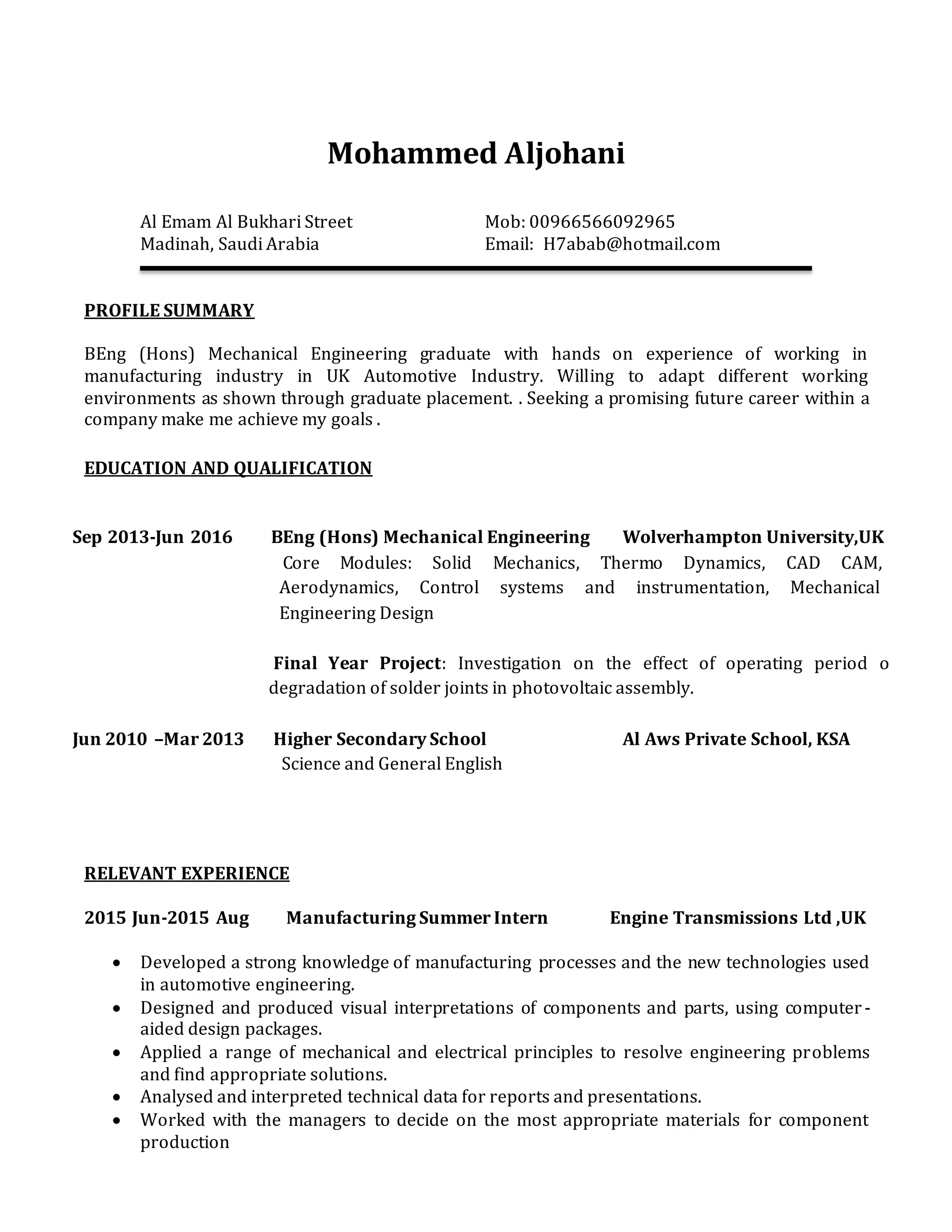 CV- Mohammed | PDF