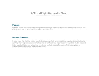 CCR and Eligibility Benchmark Report | PPT