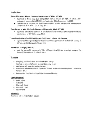MUHAMMAD ADEEL KHAN CV | PDF