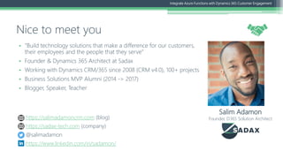 Dynamics 365 and Azure Functions scenarios | PDF
