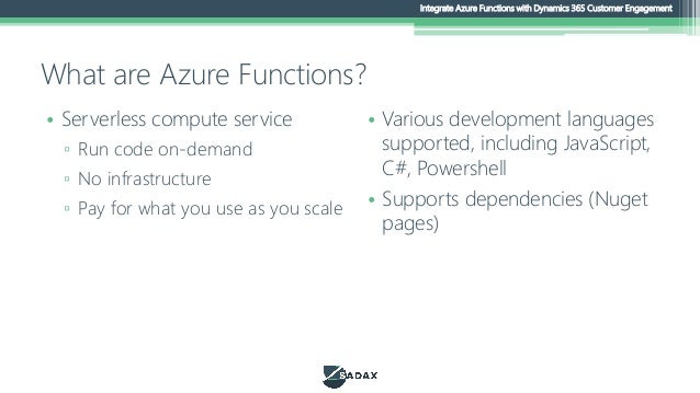 Dynamics 365 And Azure Functions Scenarios