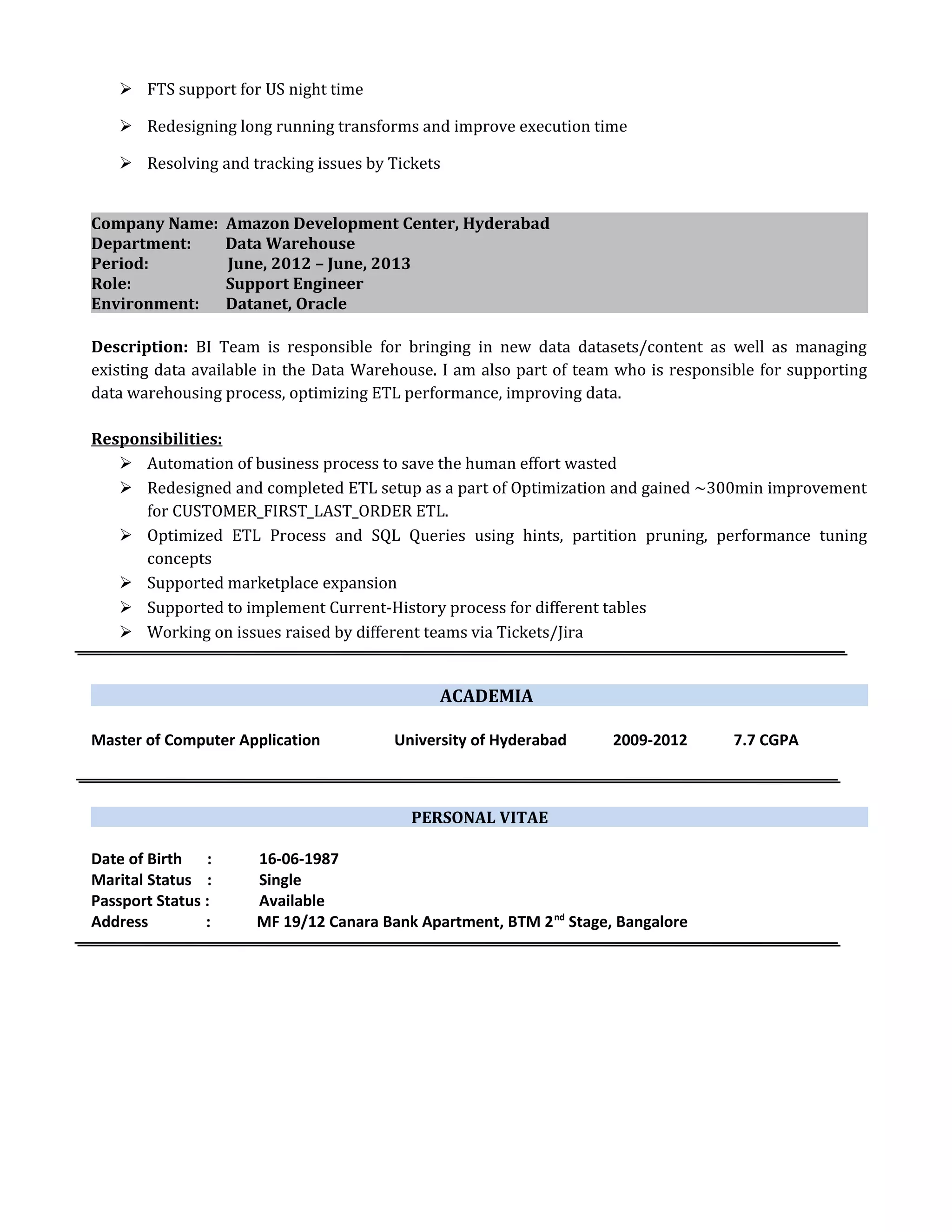 Vikas Resume | DOC | Databases | Computer Software and Applications