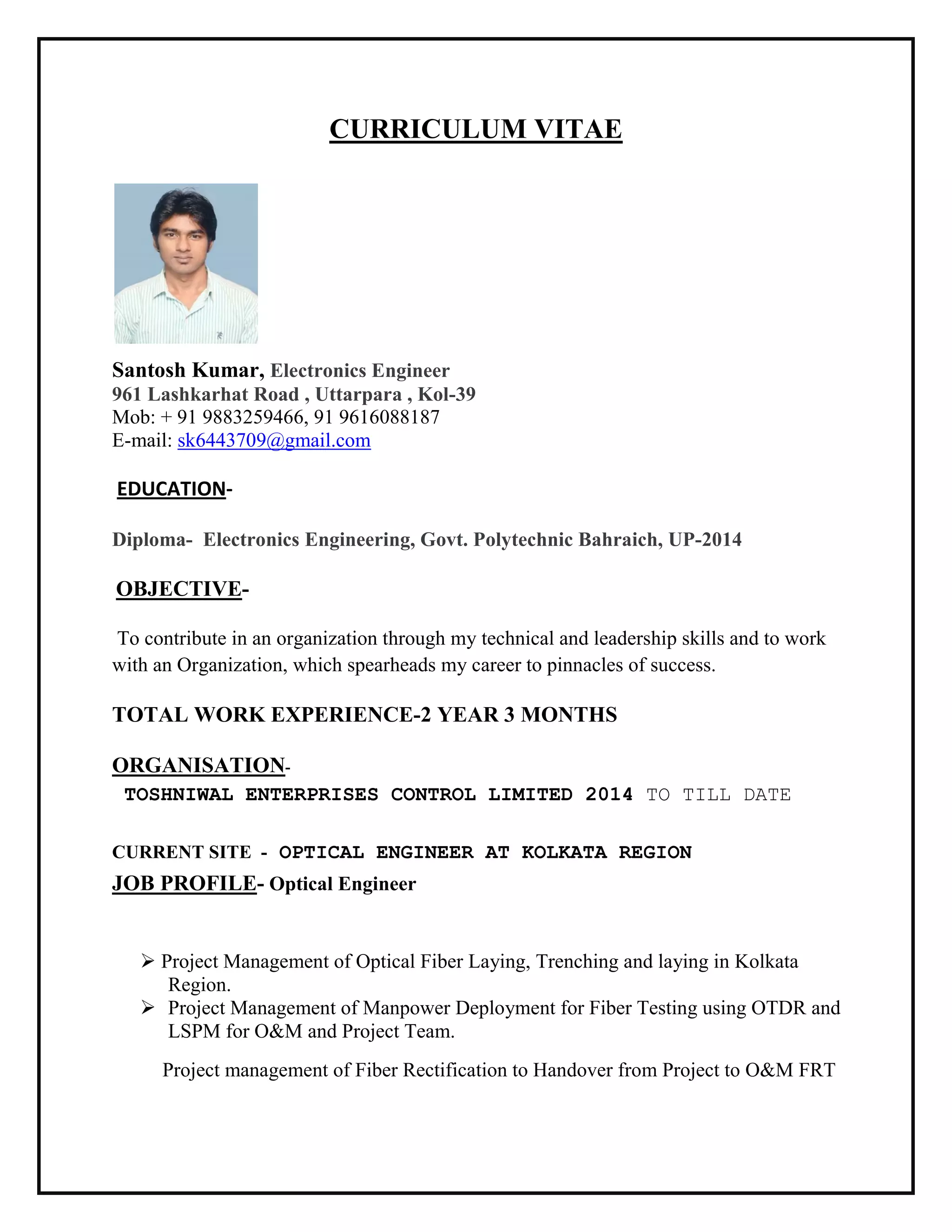 SANTOSH RESUME | PDF | Free download