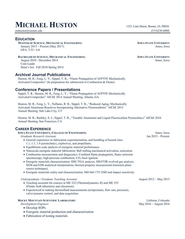 Michael Huston CV | PDF