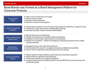 Bevel Brands Investor Presentation 12.28.15v3 | Mergers and ...