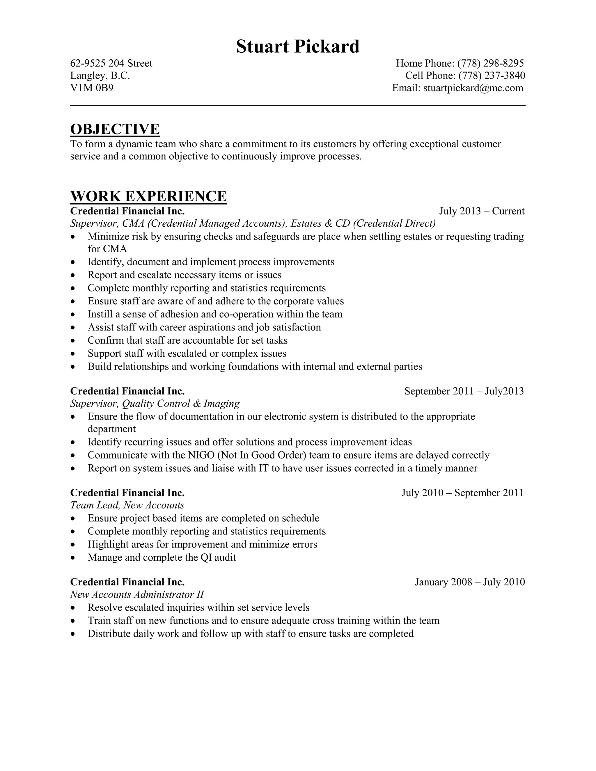 Resume - Stuart | PDF | Business | Business and Finance