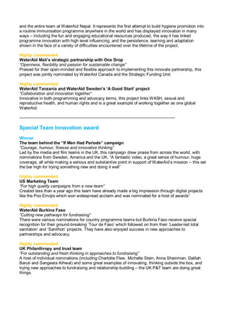 Innovation Awards - Winners and Highly Commended | PDF